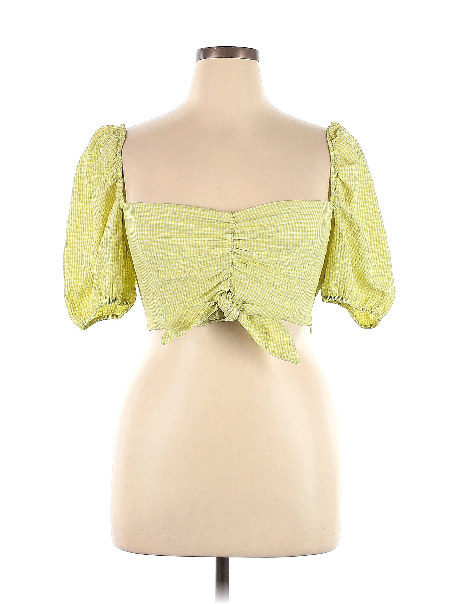Zara Green Short Sleeve Blouse Size Xl 47 Off Thredup