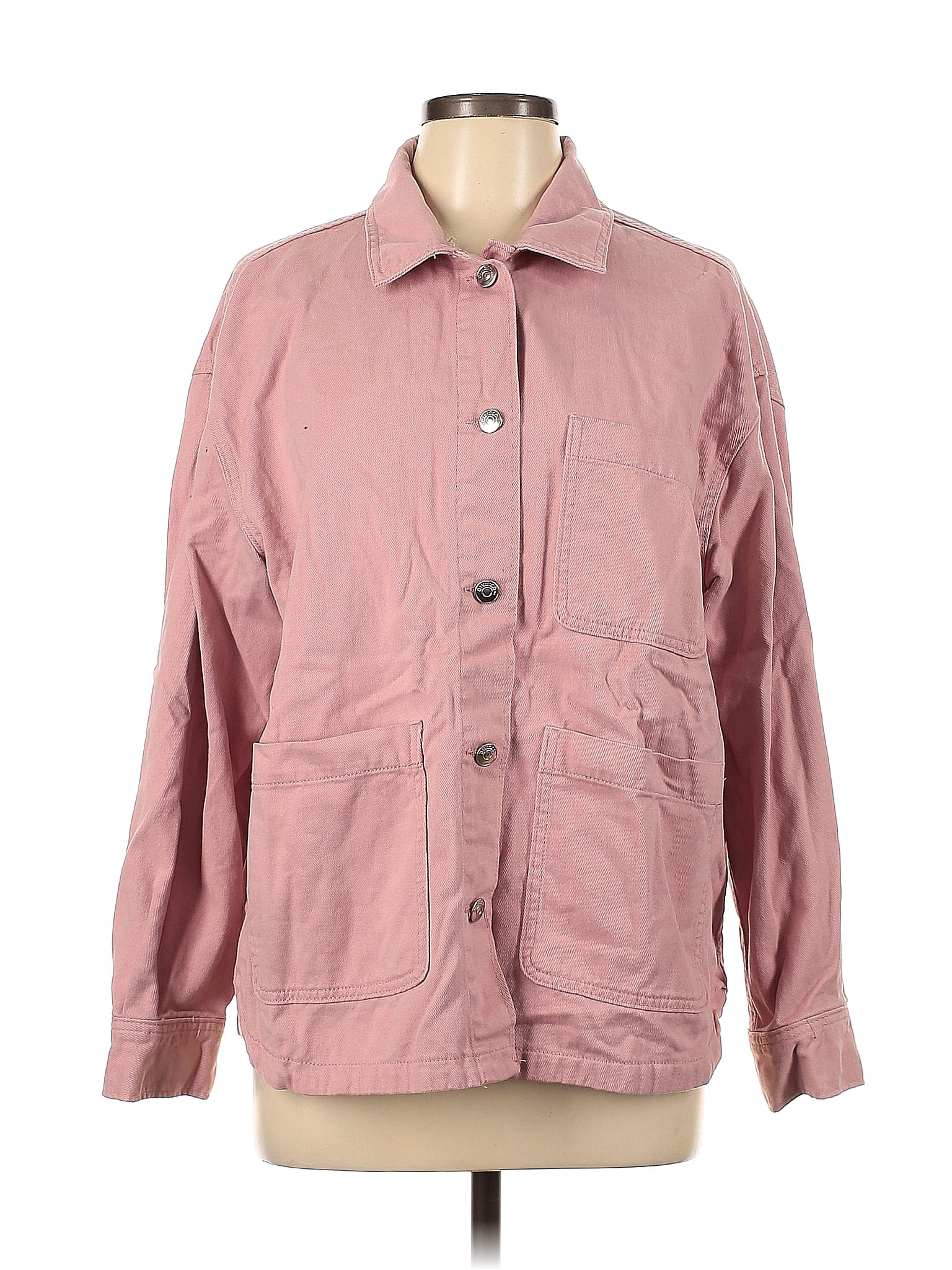 Divided by H&M 100% Cotton Pink Denim Jacket Size L - 43% off | ThredUp