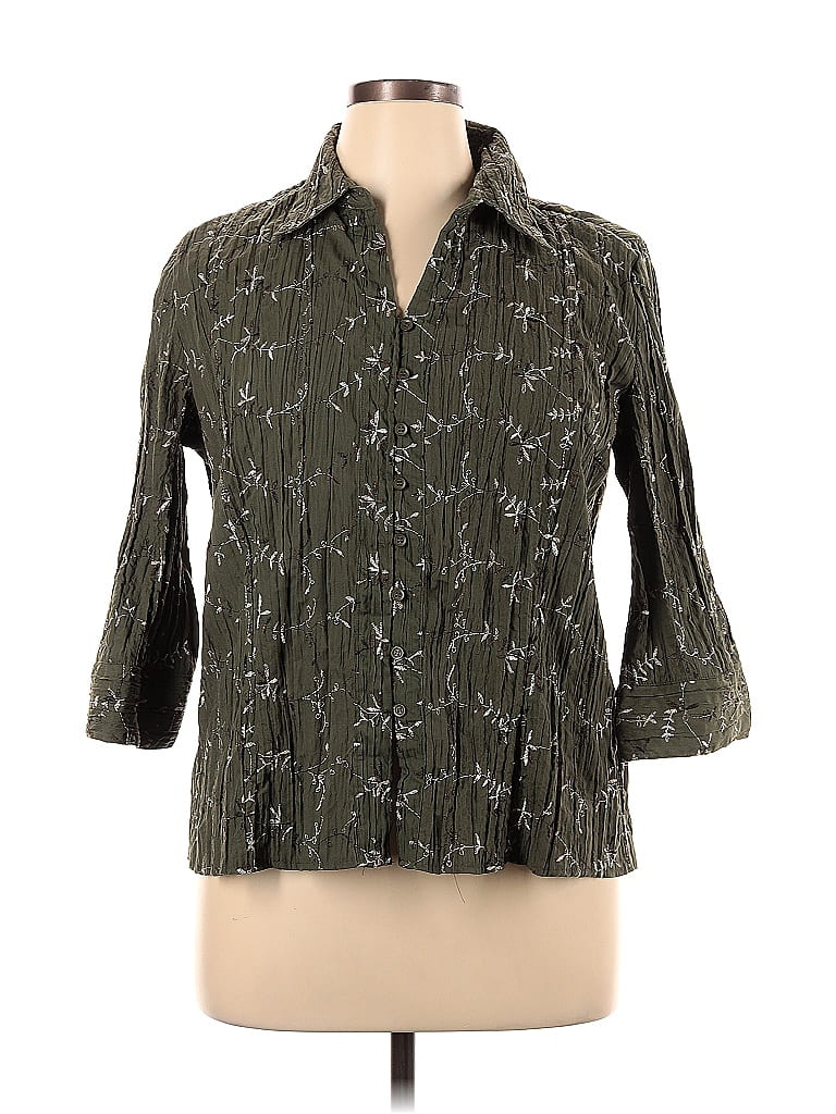 DressBarn Green 3/4 Sleeve Blouse Size XL - 78% off | ThredUp