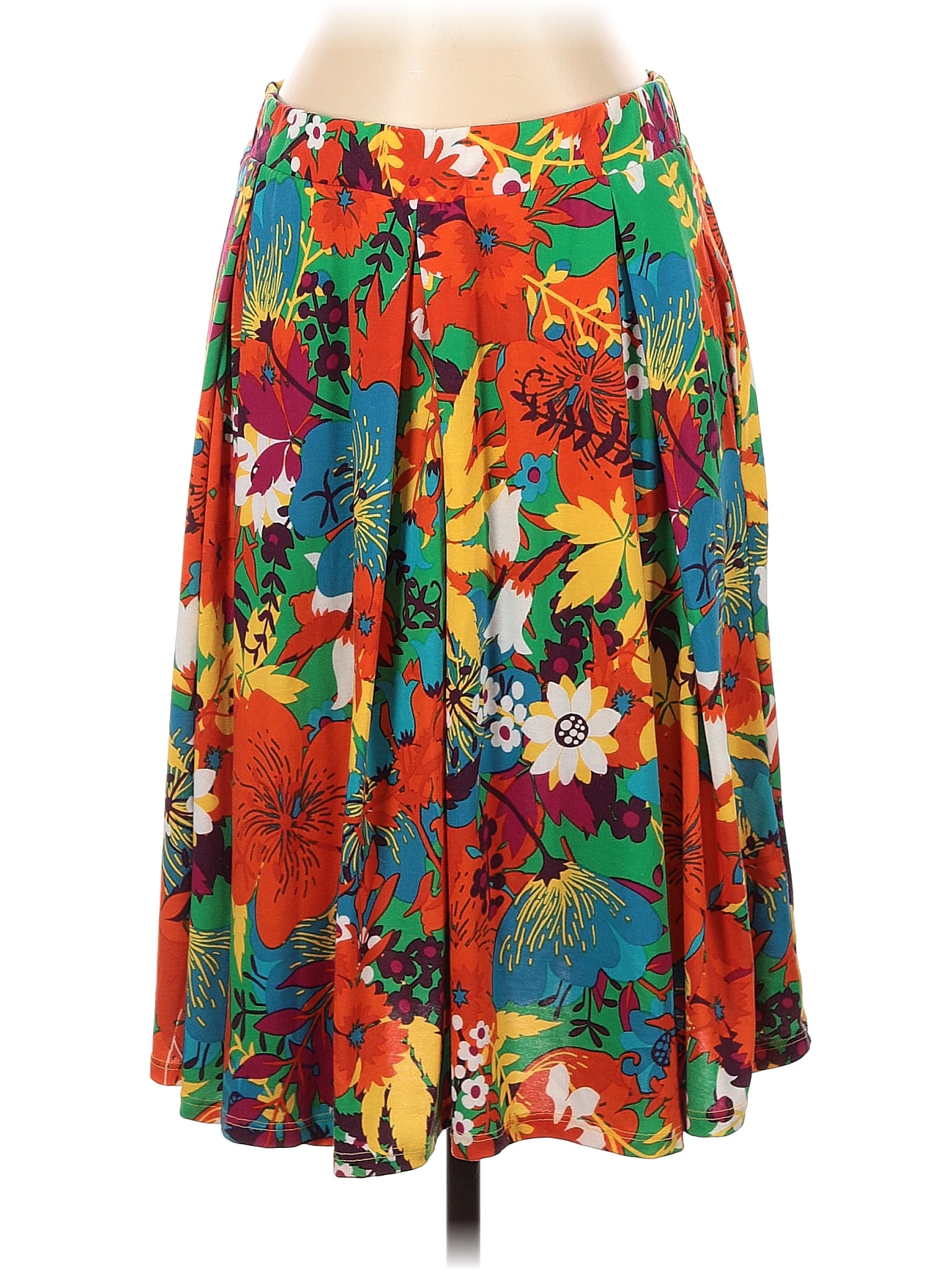 Lularoe Floral Motif Floral Batik Tropical Red Casual Skirt Size S - 55 ...