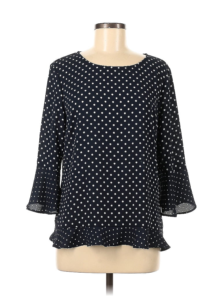 Talbots 100% Polyester Polka Dots Black Long Sleeve Blouse Size M - 83% off | ThredUp