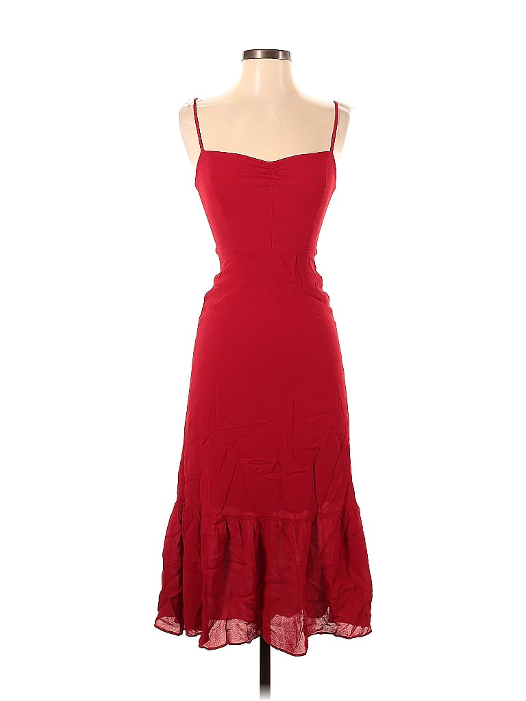 Reformation 100 Viscose Red Casual Dress Size 0 60 Off Thredup