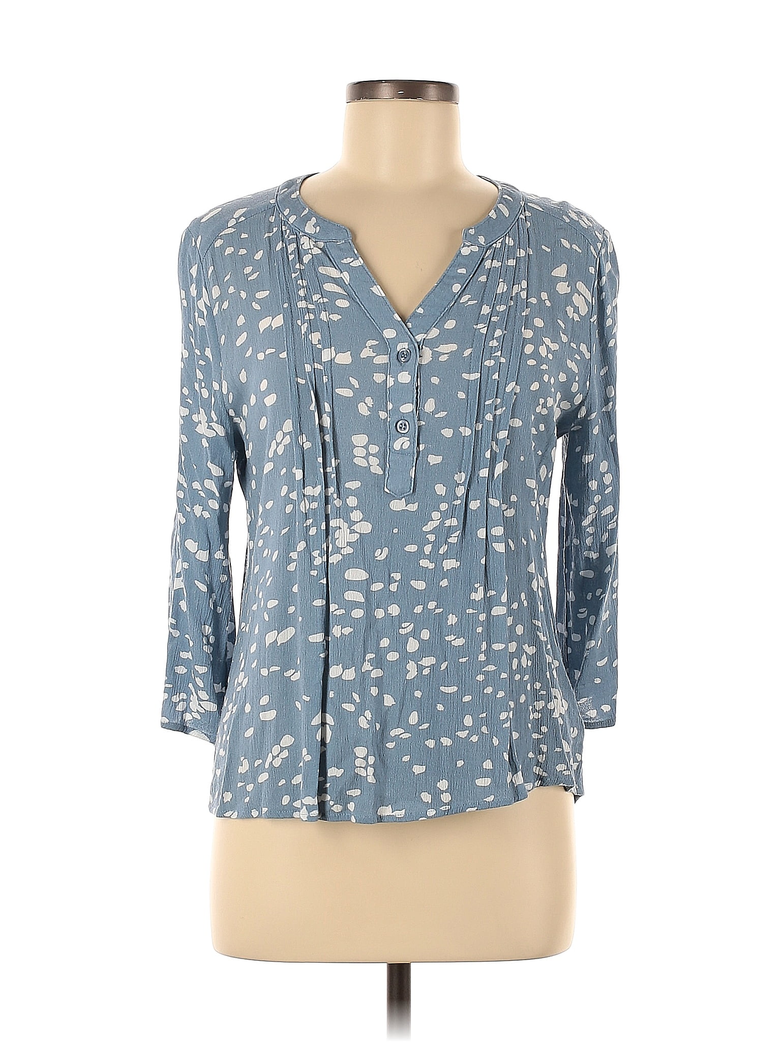 Fun2Fun 100% Rayon Blue 3/4 Sleeve Blouse Size M - 72% off | ThredUp