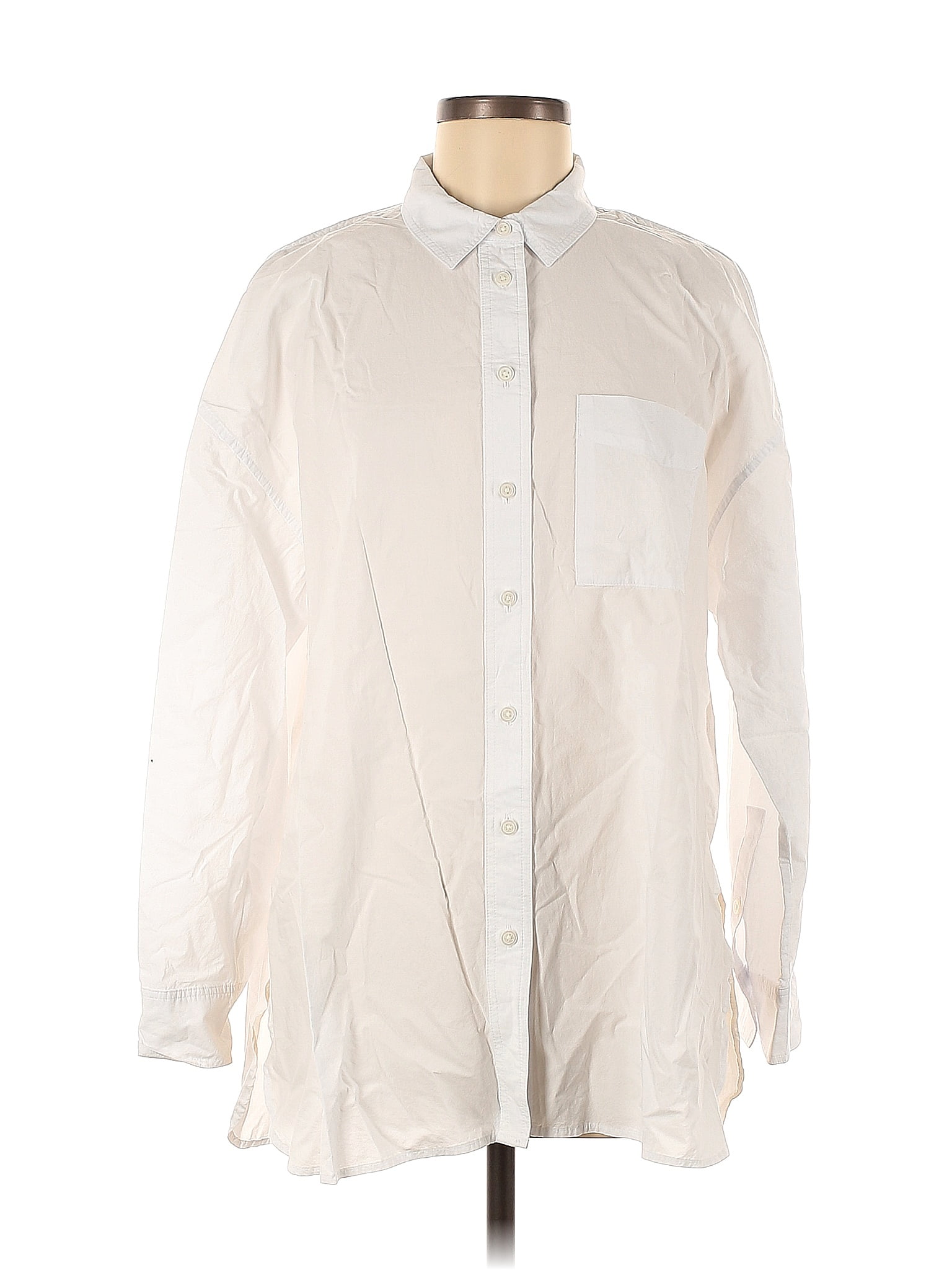 Madewell 100% Cotton Ivory Long Sleeve Button-Down Shirt Size M - 69% off | ThredUp