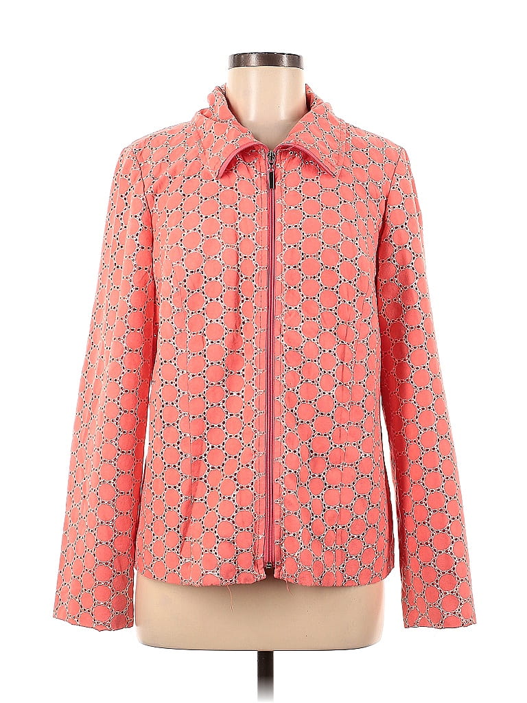 Simonton Says 100% Polyester Hearts Polka Dots Graphic Red Jacket Size ...