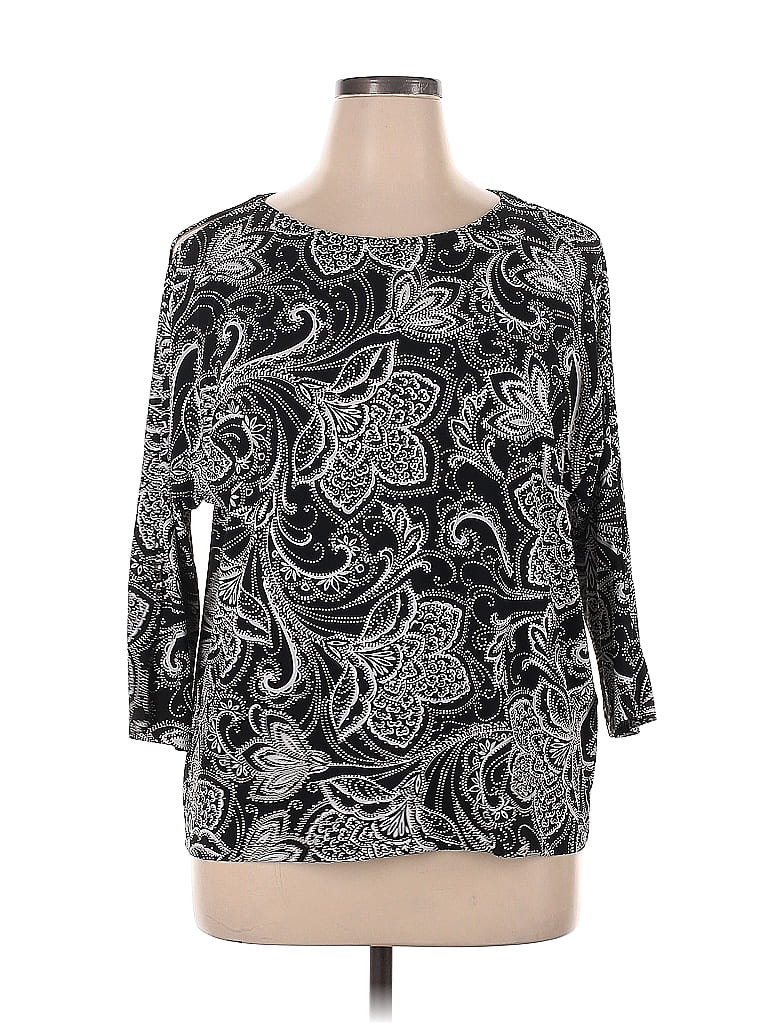 Ruby Rd. Paisley Black Long Sleeve Blouse Size XL - 71% off | ThredUp