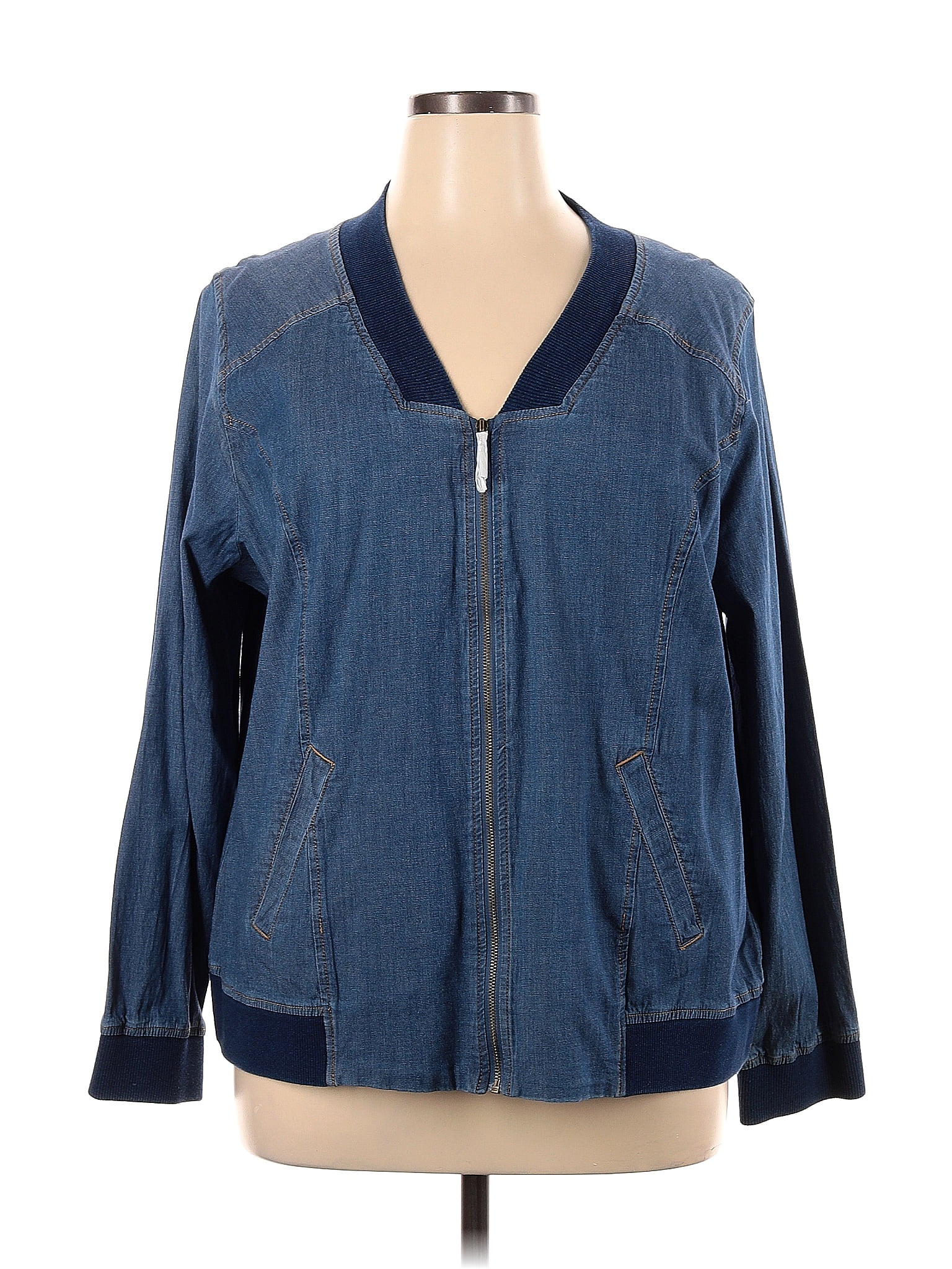 Dandco Blue Denim Jacket Size Xl 43 Off Thredup