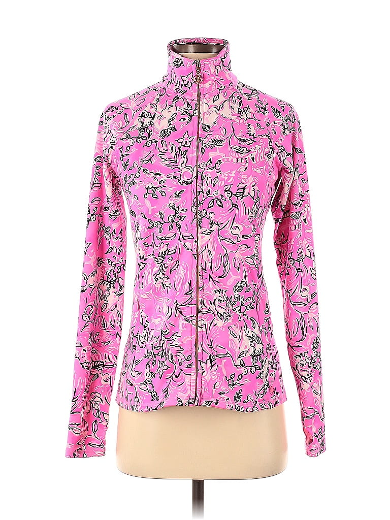 Lilly Pulitzer Floral Graphic Pink Track Jacket Size XS - 79% off | ThredUp