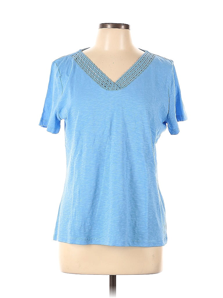 Talbots 100% Cotton Blue Short Sleeve T-Shirt Size L (Petite) - 72% off ...
