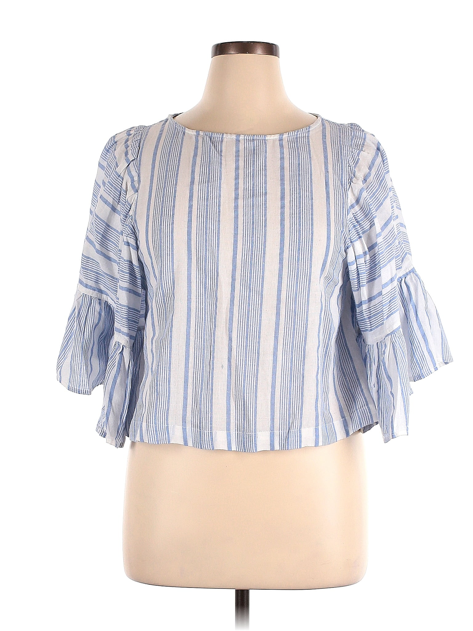 Hem & Thread Blue Long Sleeve Blouse Size XL - 71% off | ThredUp