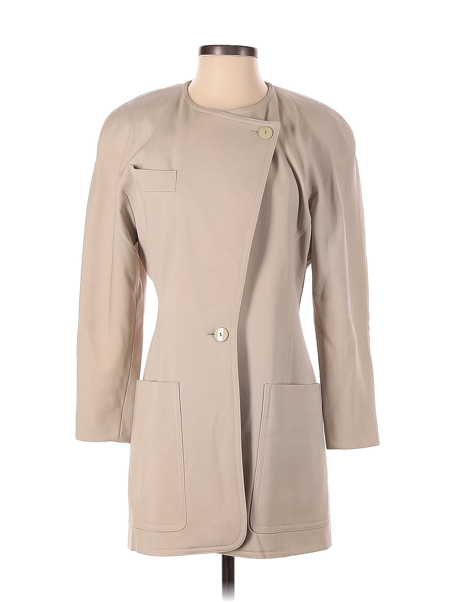 Escada by Margaretha Ley 100% Wool Tan Wool Blazer Size 36 (EU) - 91% ...