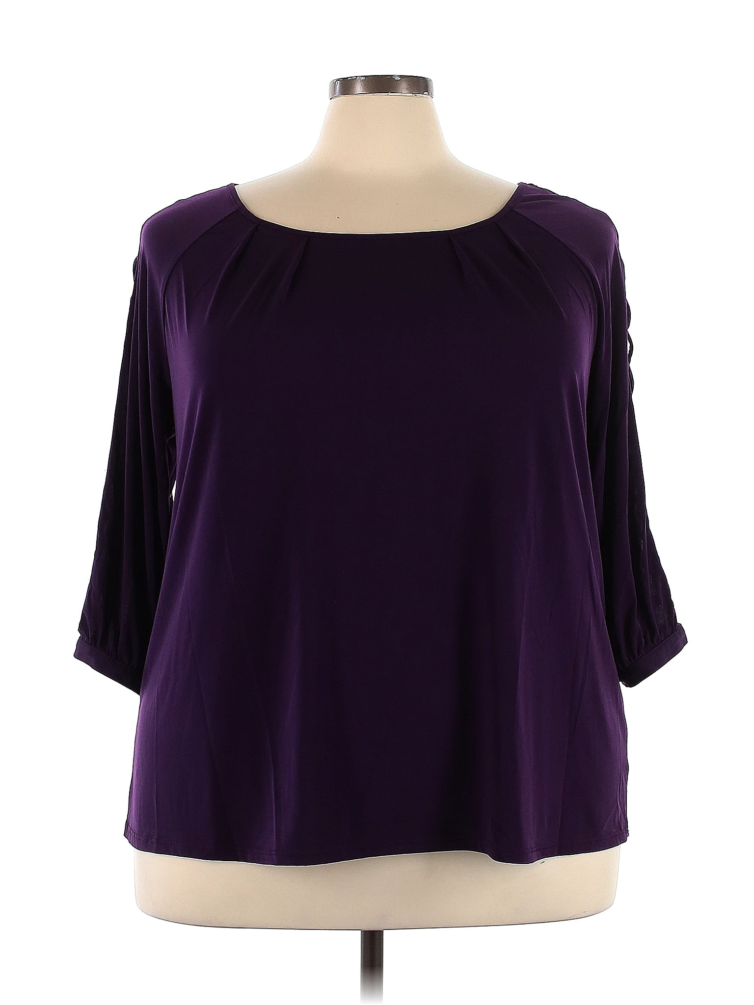 Always Indigo Purple 3/4 Sleeve Top Size 3X (Plus) - 32% off | ThredUp