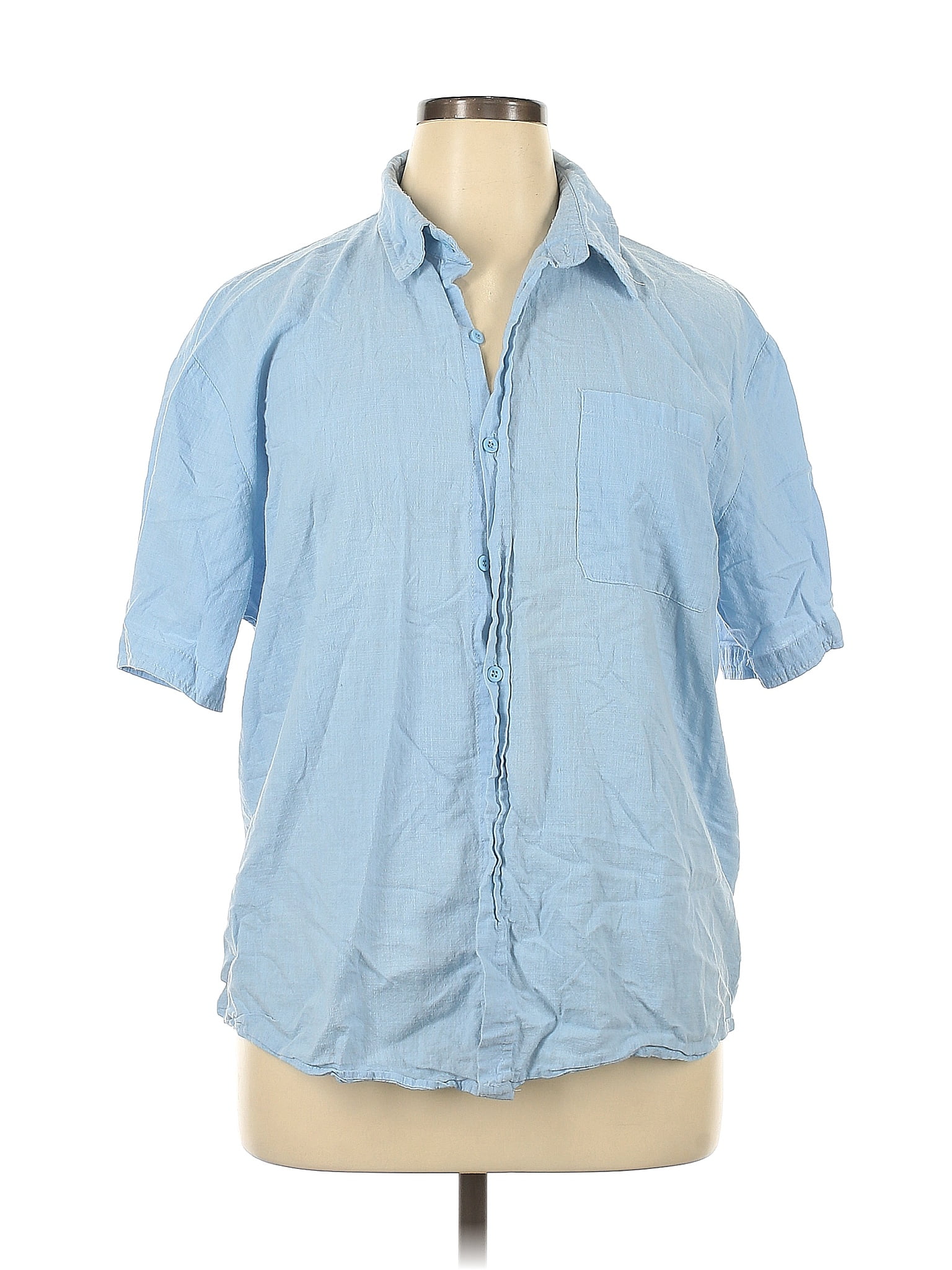 Unbranded Blue Short Sleeve Button-Down Shirt Size XL - 65% off | ThredUp