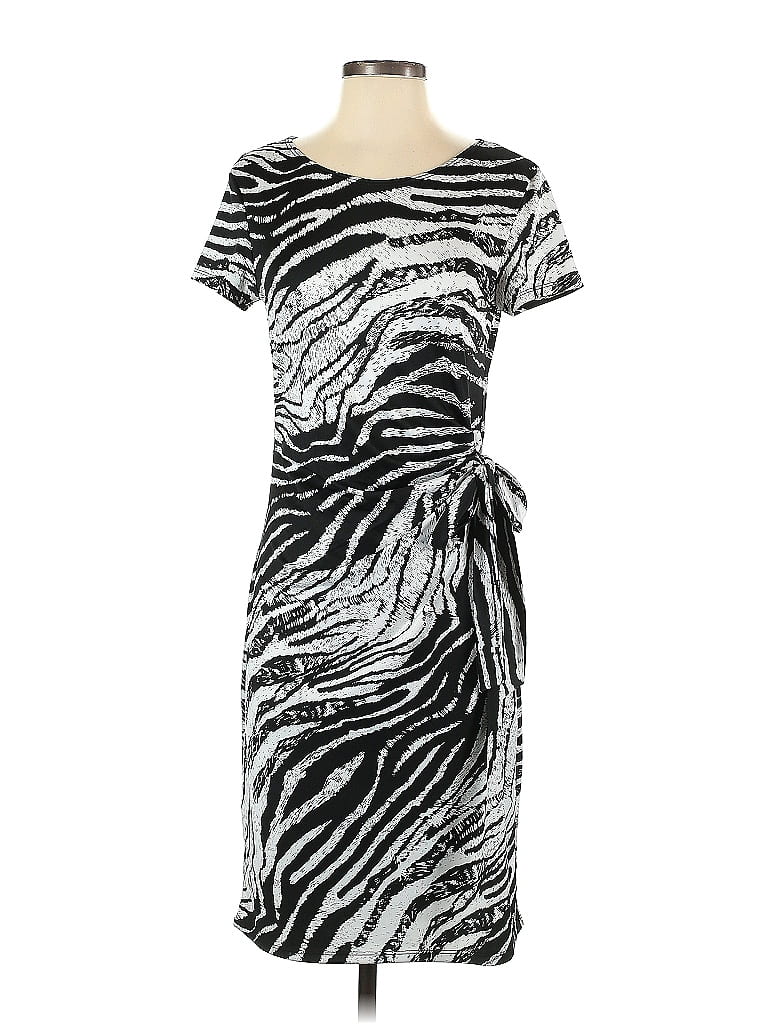 AA Studio AA Graphic Animal Print Silver Casual Dress Size 8 - 76% off ...