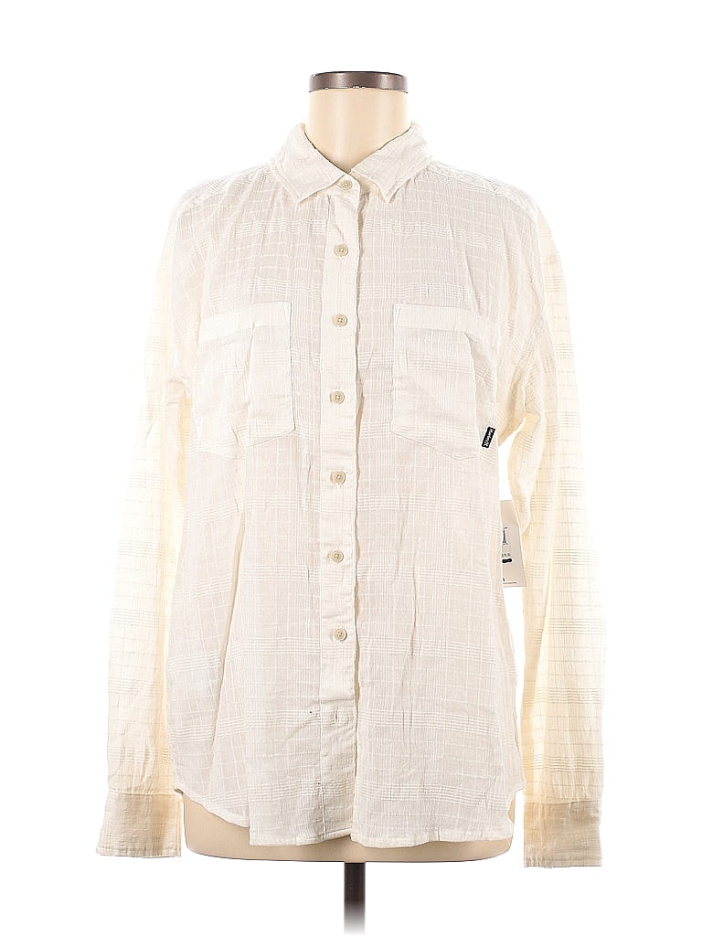 Hurley 100% Supima Cotton Ivory Long Sleeve Button-Down Shirt Size M - 66% off | ThredUp