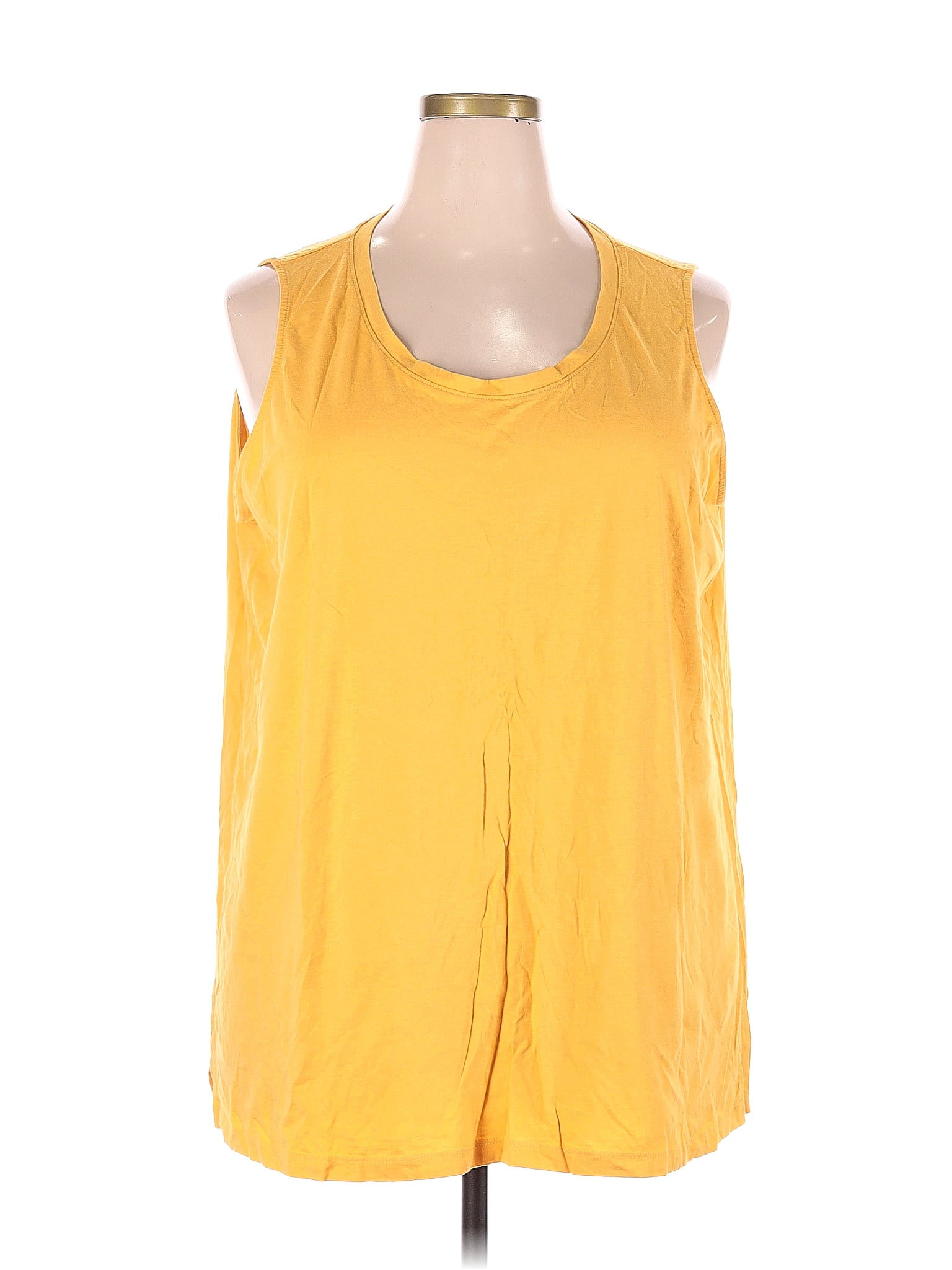LOGO by Lori Goldstein Yellow Sleeveless T-Shirt Size 3X (Plus) - 70% ...