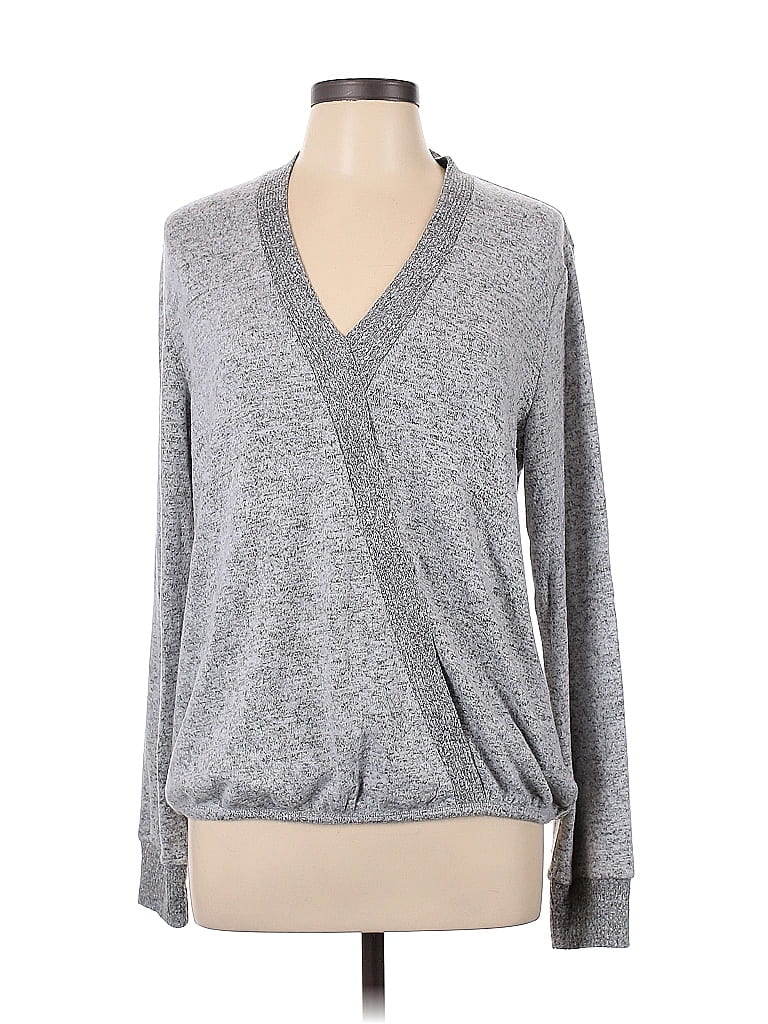 Korye Gray Long Sleeve Blouse Size L - 73% off | ThredUp