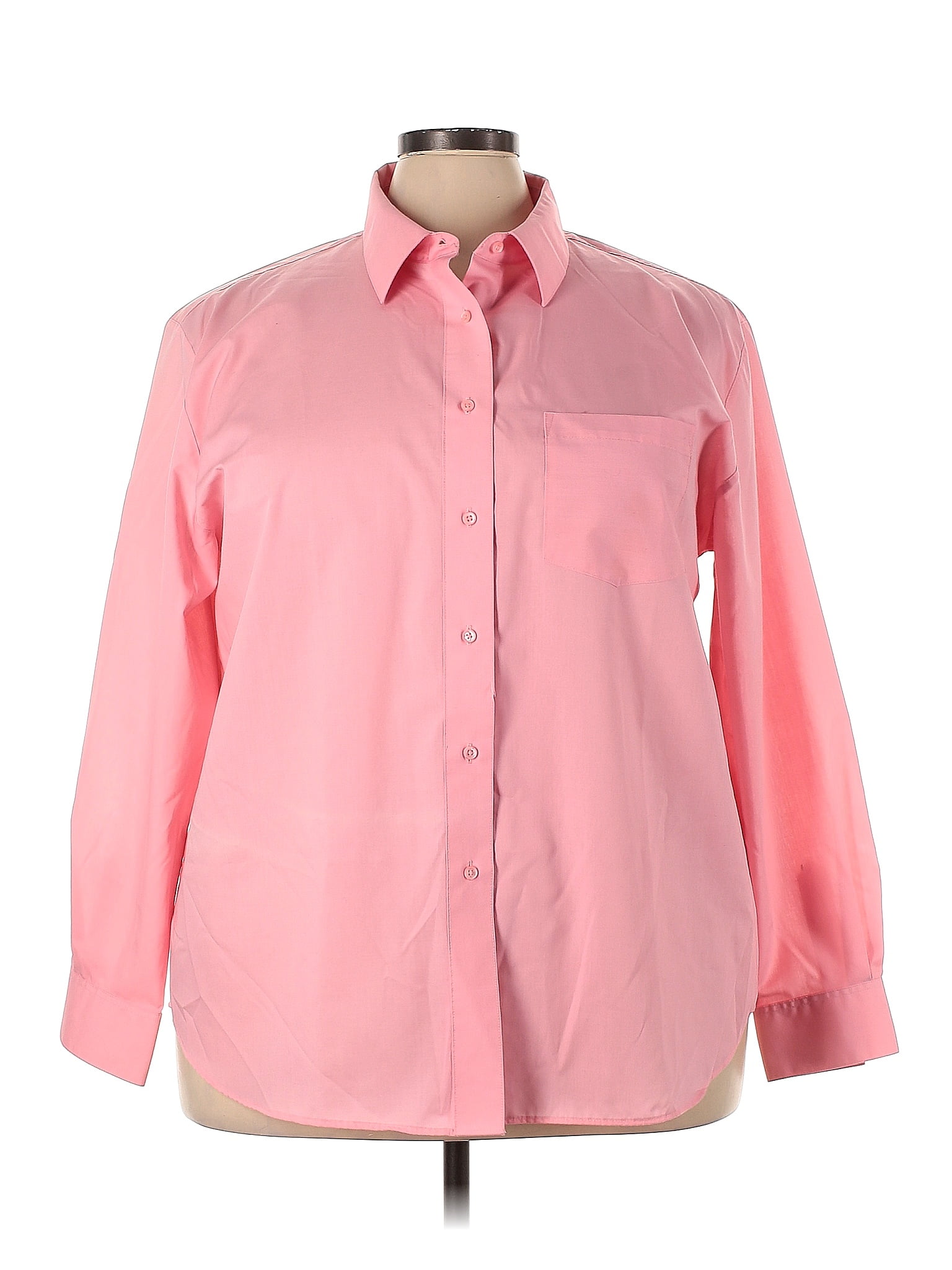 Foxcroft Pink Long Sleeve Button-Down Shirt Size 22 (Plus) - 68% off | ThredUp