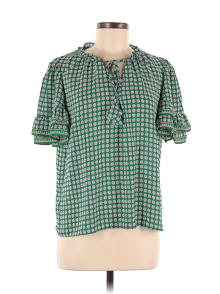 Max Studio 100% Polyester Green Short Sleeve Blouse Size M - 79% off ...