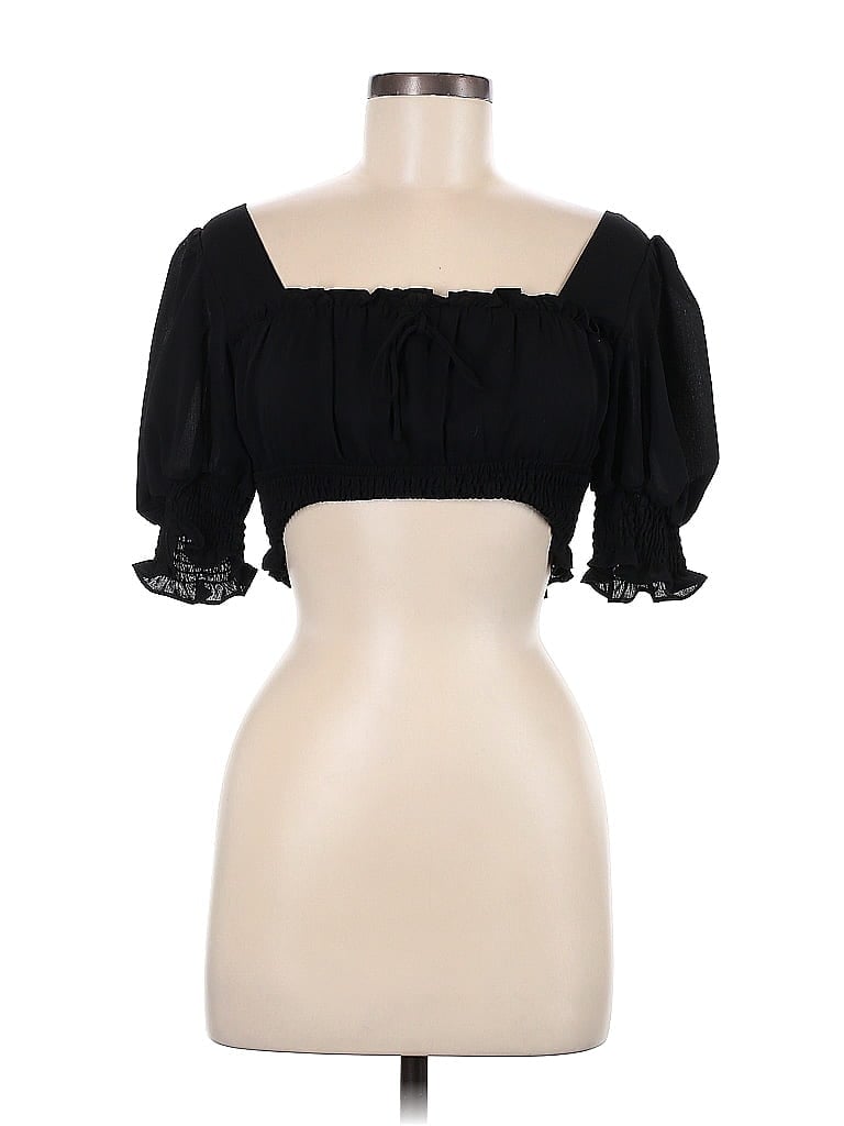 Ruby Sees 100% Polyester Black Short Sleeve Top Size 6 - 68% off | ThredUp