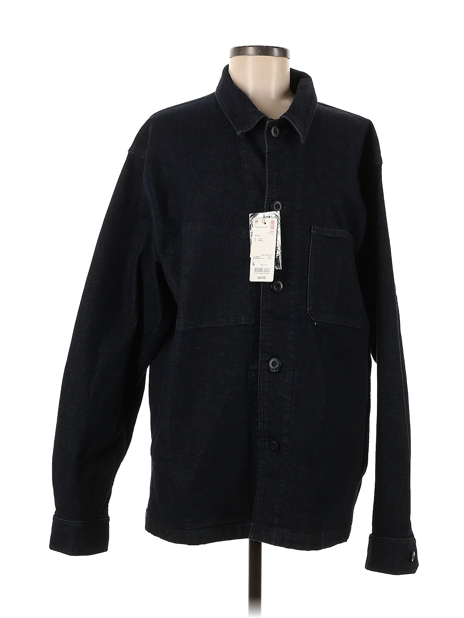 Uniqlo Black Denim Jacket Size L - 54% off | ThredUp