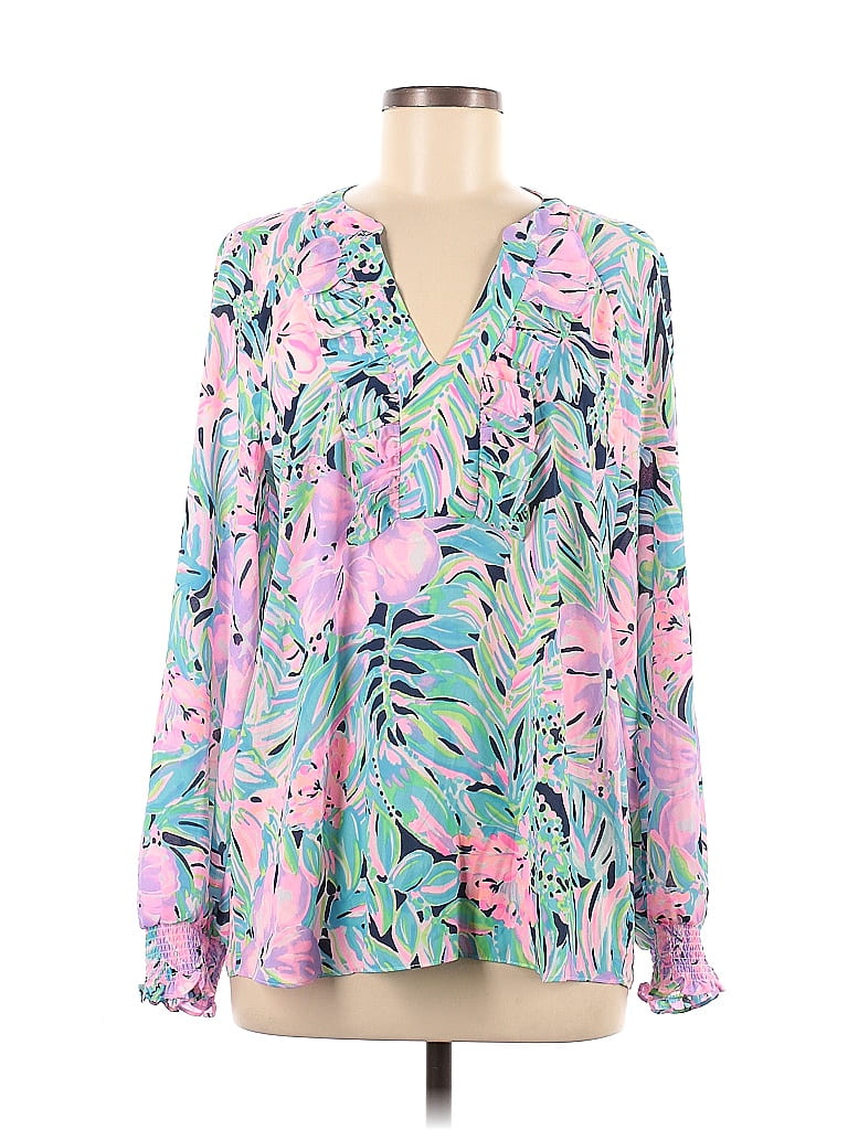 Lilly Pulitzer 100% Polyester Pink Long Sleeve Blouse Size M - 68% off ...
