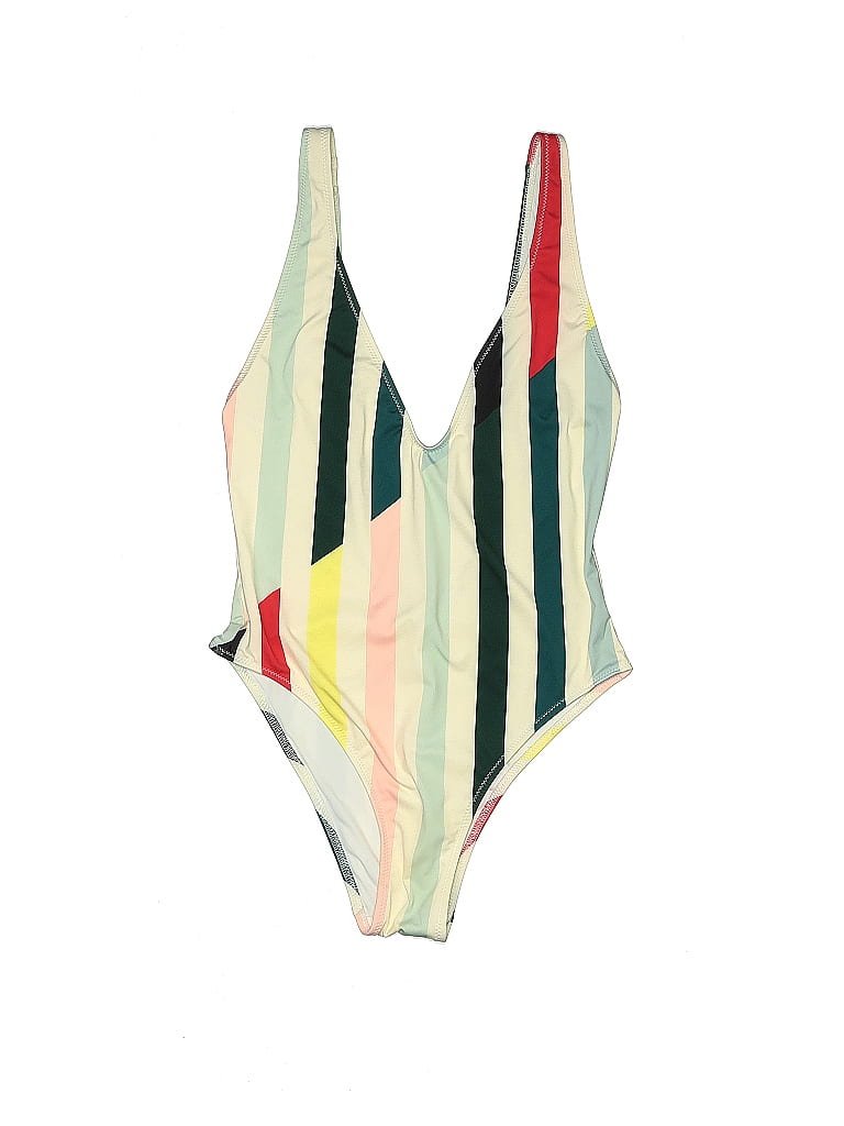 Solid & Striped Graphic Stripes Color Block Grid Ivory One Piece ...