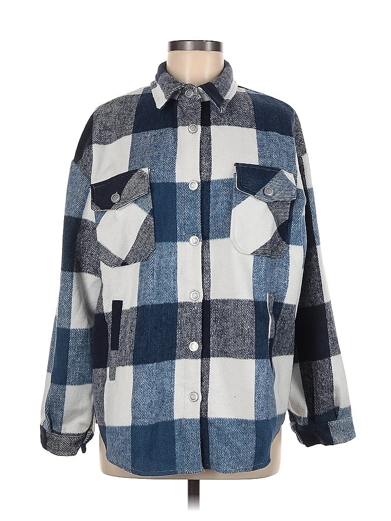Fashion Checkered-gingham Plaid Blue Jacket Size M - 60% off | ThredUp