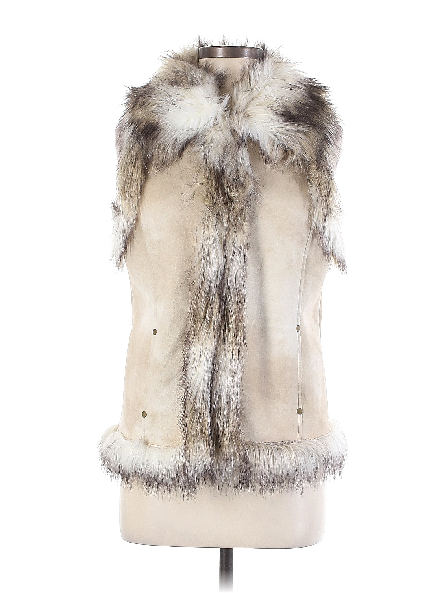 Tasha Polizzi Collection Ivory Faux Fur Vest Size M - 79% off | ThredUp