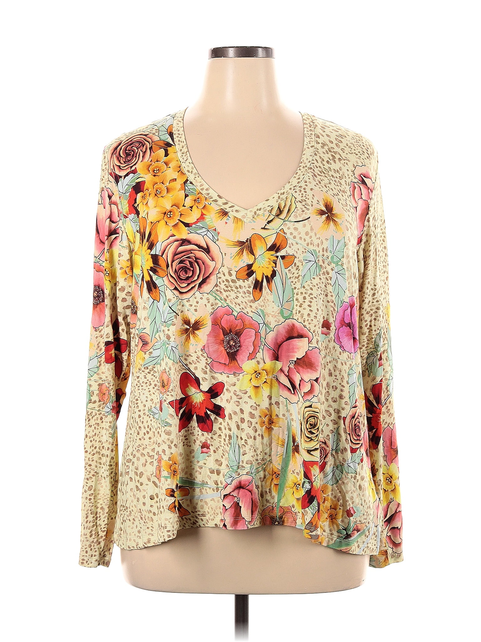 Johnny Was Gold Long Sleeve Top Size XL - 78% off | ThredUp