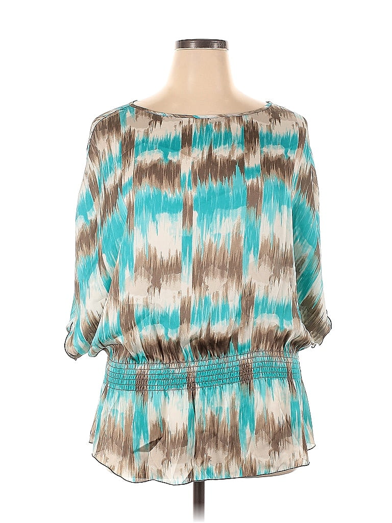 New Directions 100% Polyester Teal Long Sleeve Blouse Size XL - 76% off ...