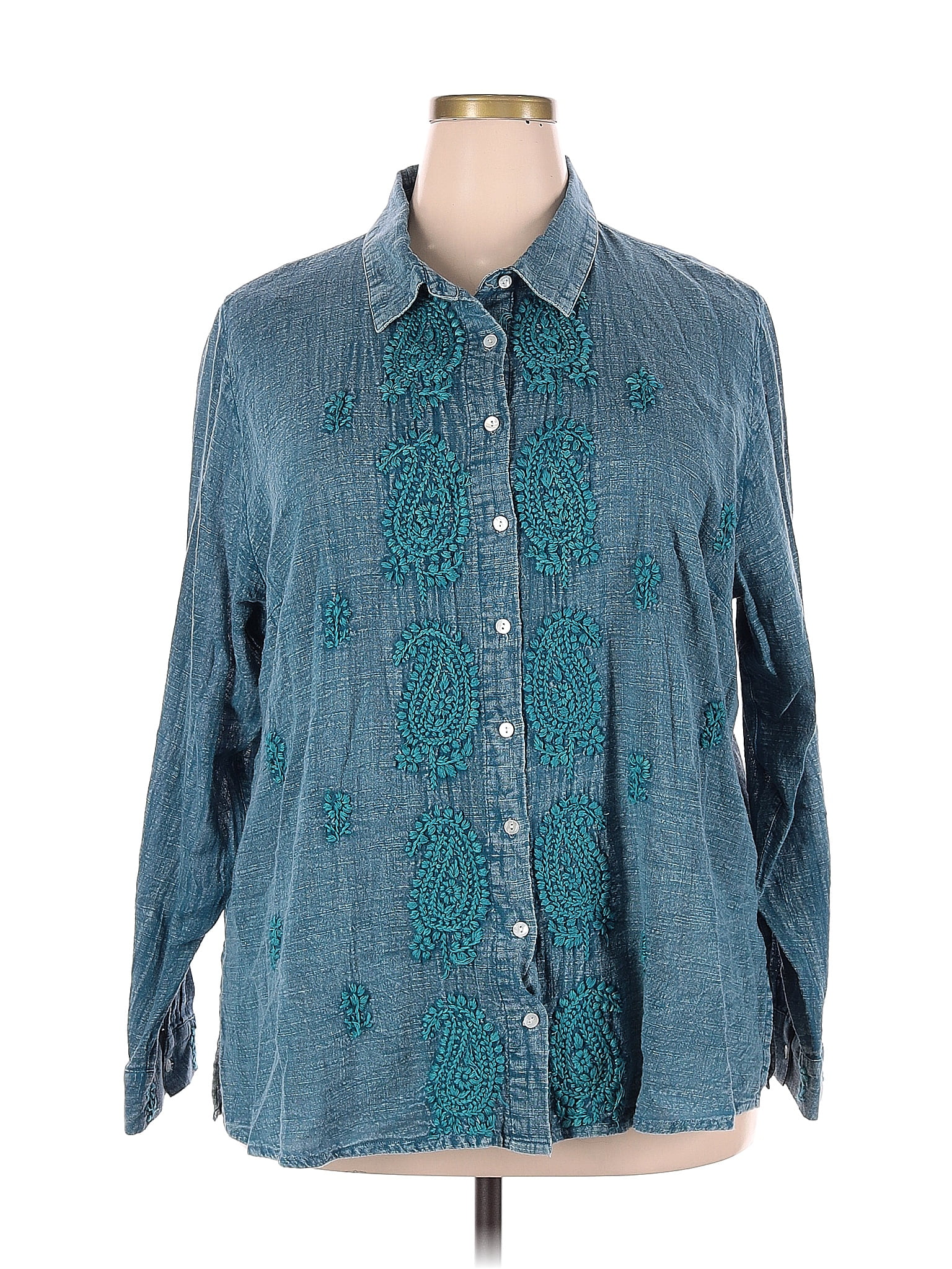 Soft Surroundings 100% Cotton Jacquard Acid Wash Print Damask Batik ...