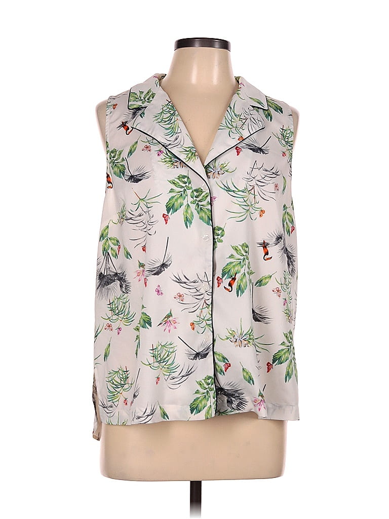 Rachel Roy Collection 100% Polyester Gray Sleeveless Blouse Size L - 91 ...