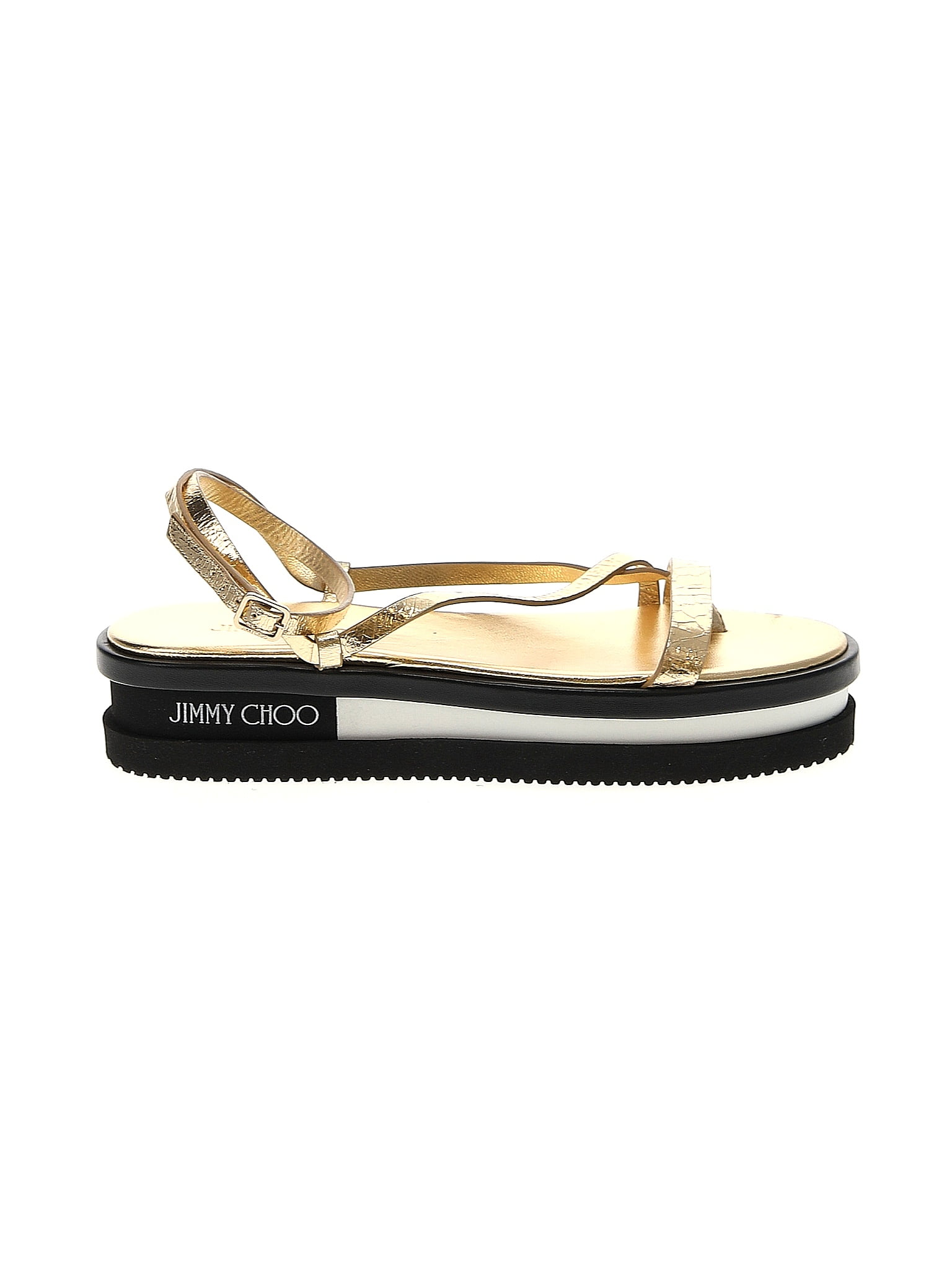 Jimmy Choo Gold Sandals Size 385 Eu 28 Off Thredup
