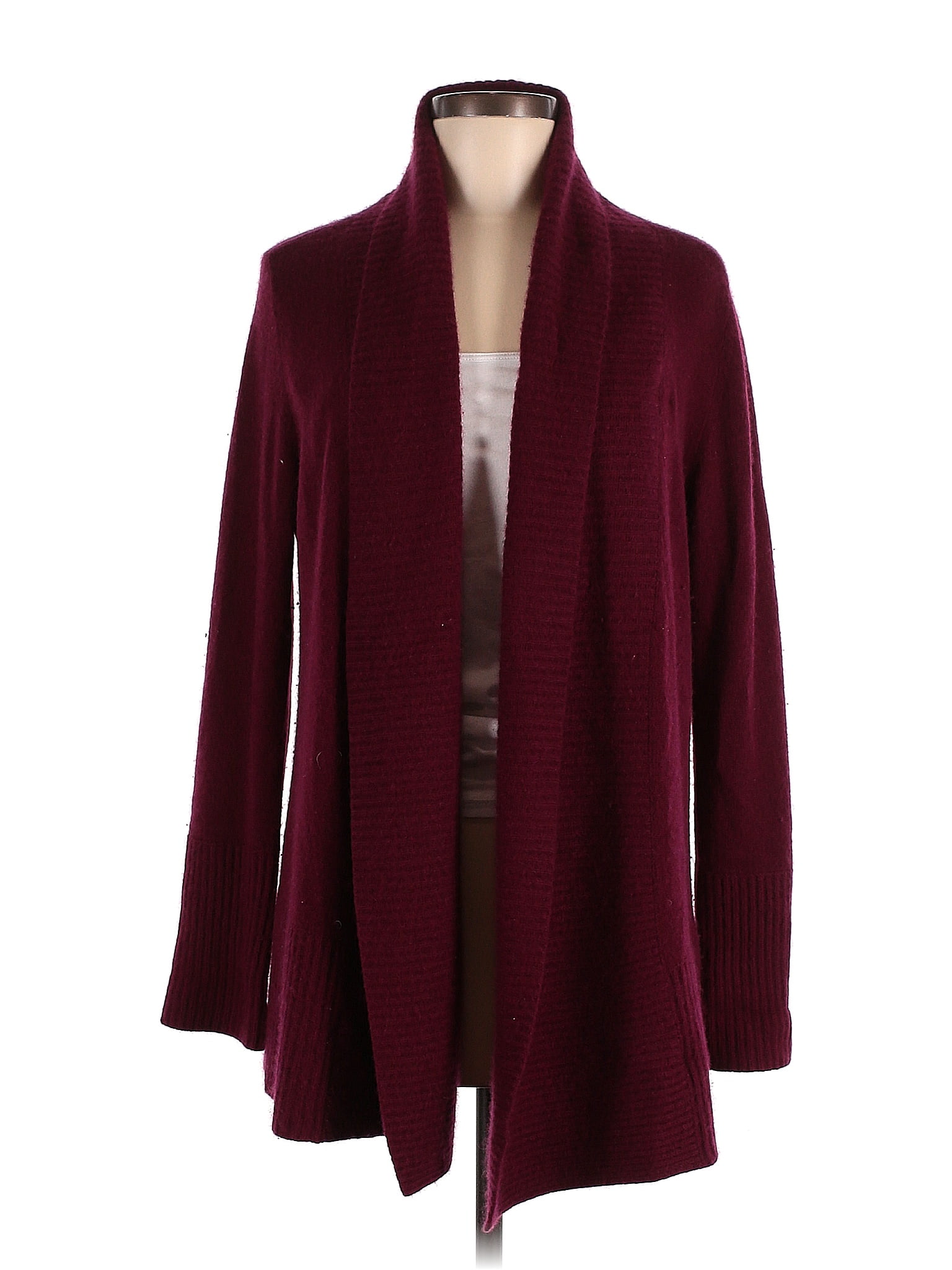 C by Bloomingdales 100% Cashmere Burgundy Cashmere Cardigan Size M - 77 ...