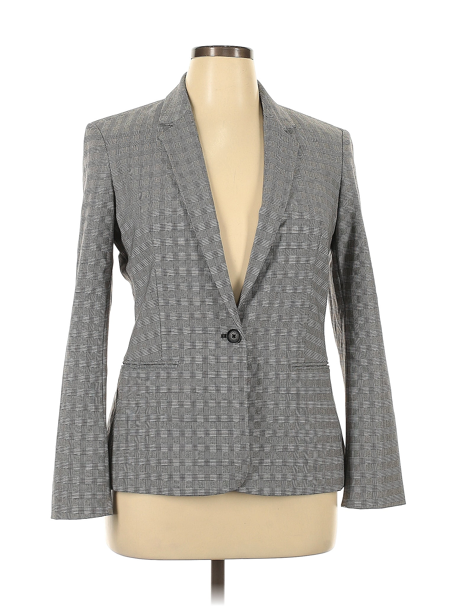 Express Houndstooth Gray Blazer Size 14 - 75% off | ThredUp