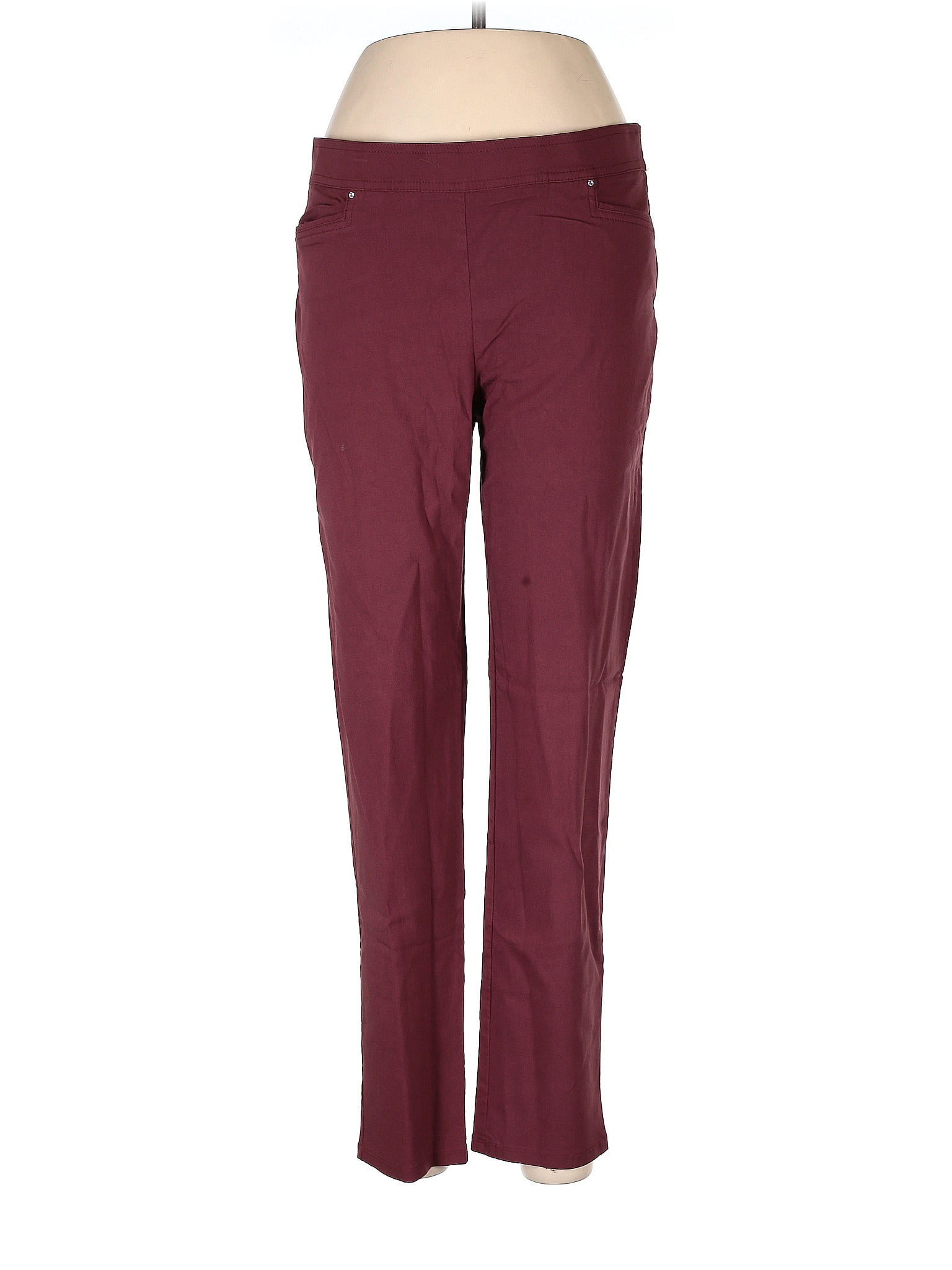 89th & Madison Solid Burgundy Casual Pants Size L - 70% off | ThredUp