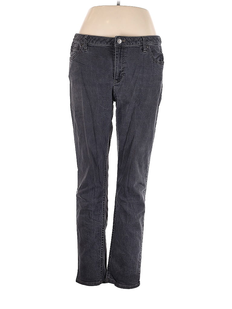 J.Jill Jacquard Tortoise Chevron-herringbone Stripes Chevron Gray Jeans ...