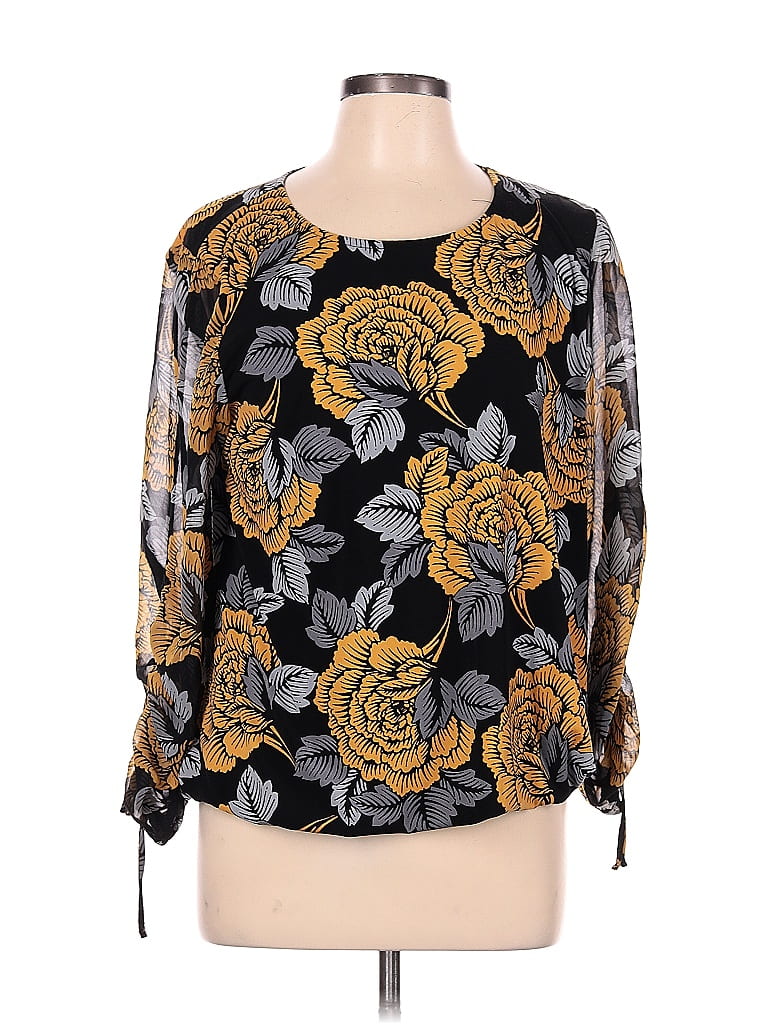 Alfani Black Long Sleeve Blouse Size L 75 Off Thredup