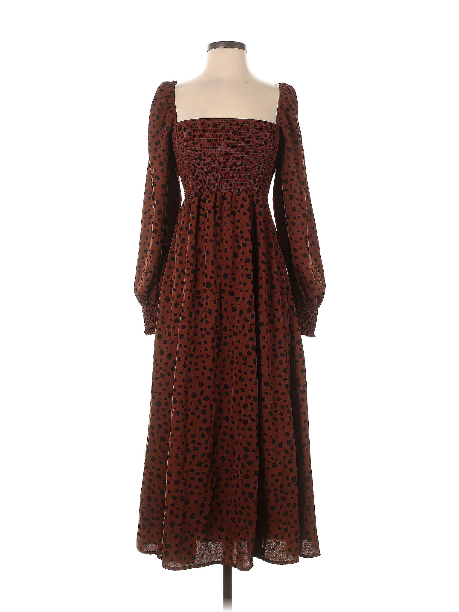 OPT Tortoise Animal Print Leopard Print Brown Casual Dress Size S - 69% ...
