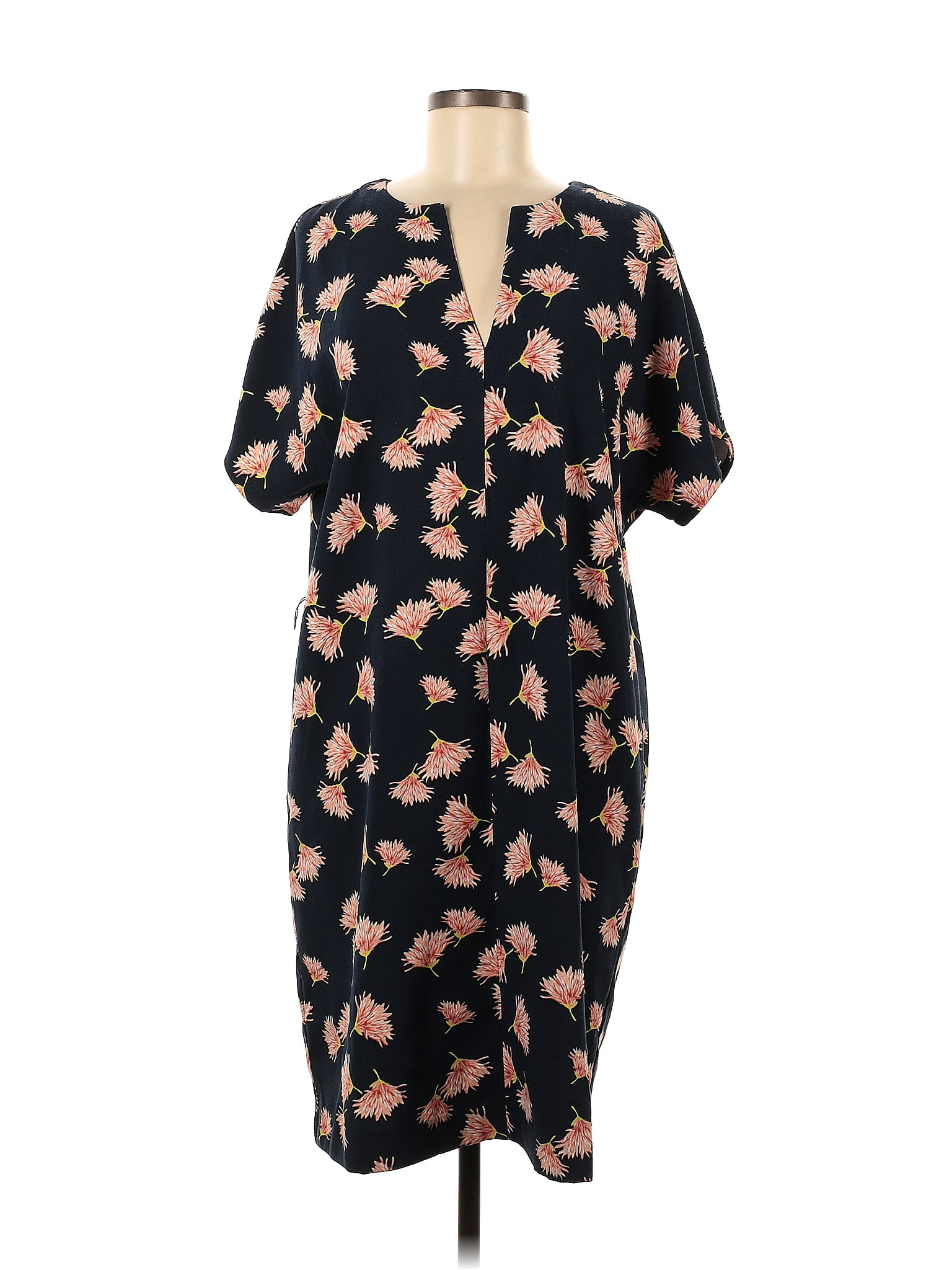 Ann Taylor Factory Floral Motif Black Casual Dress Size L 36 Off