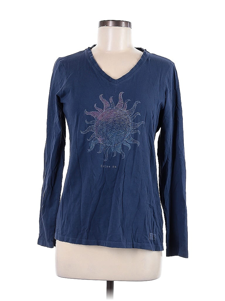 Life Is Good 100% Cotton Blue Long Sleeve T-Shirt Size M - 40% off ...