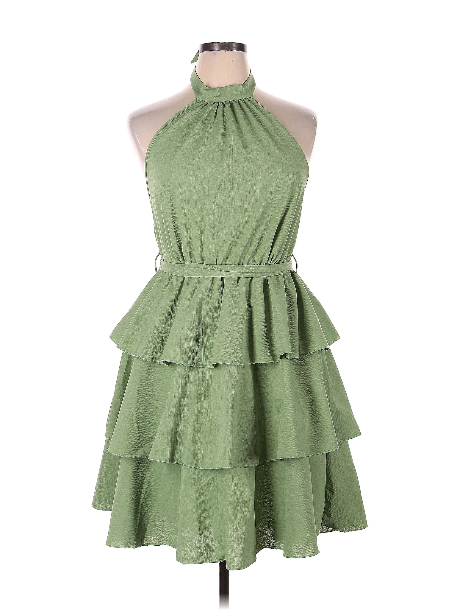 Shein 100% Polyester Solid Green Casual Dress Size 1X (Plus) - 43% off ...