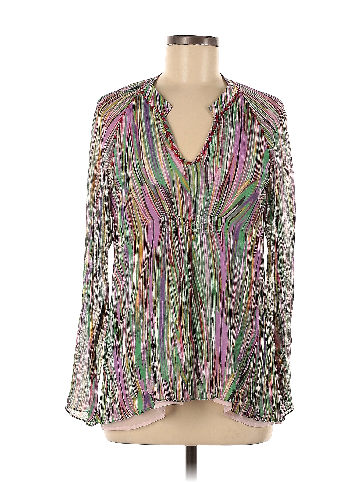 Sundance 100 Polyester Green Long Sleeve Blouse Size M 77 Off Thredup