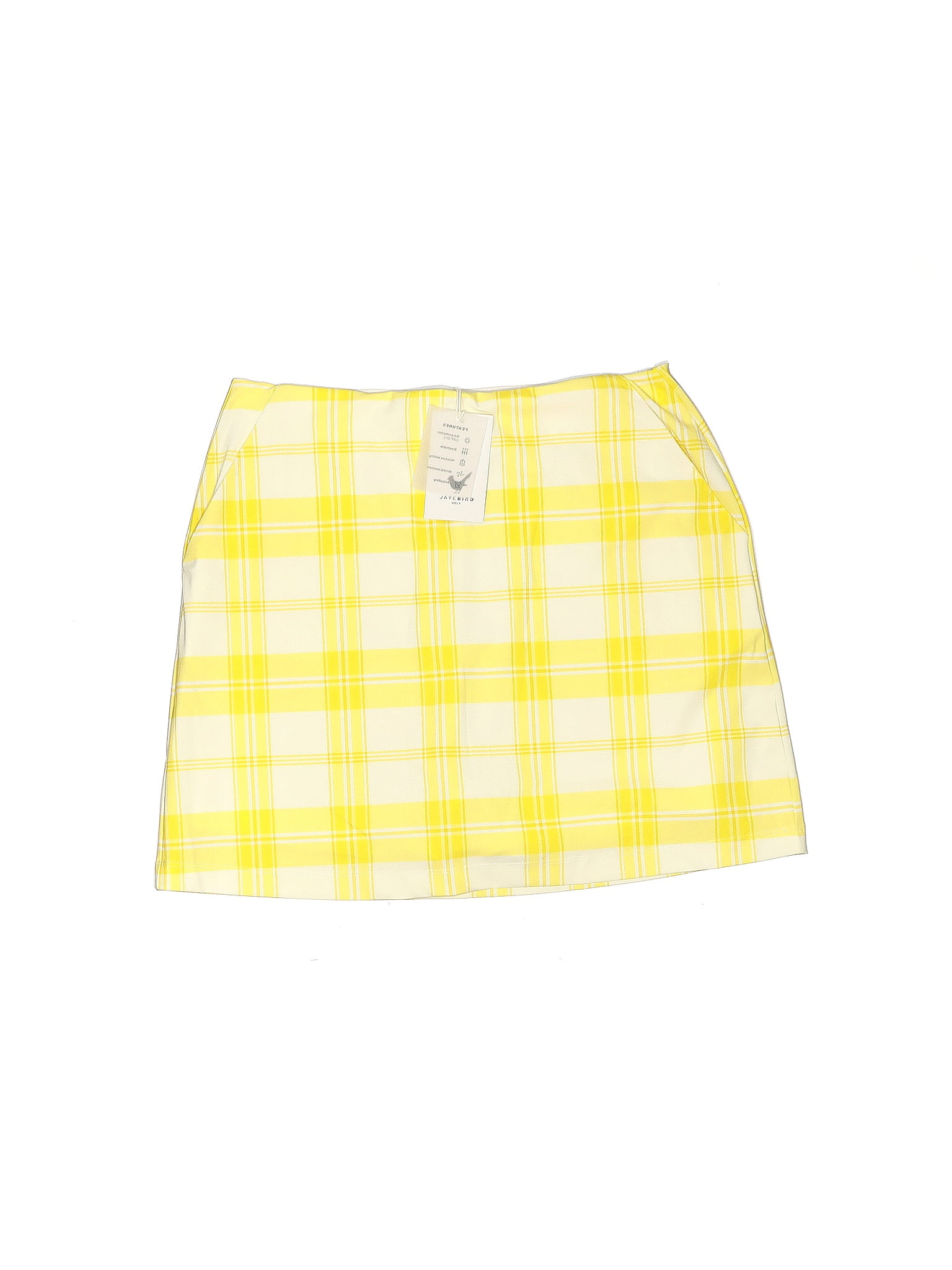 JAYE BIRD Checkered-gingham Grid Plaid Yellow Skort Size M - 60% off | ThredUp