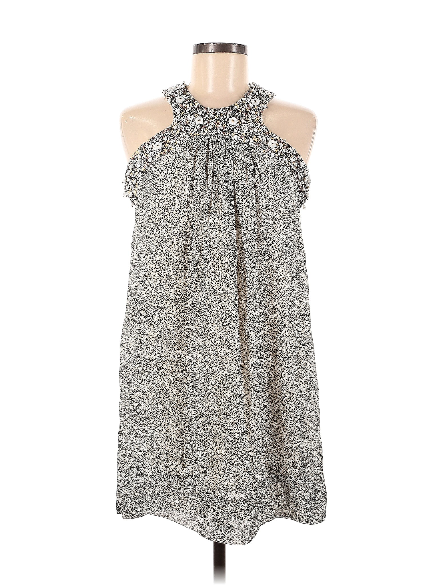 French Connection 100% Silk Marled Gray Casual Dress Size 8 - 77% off ...