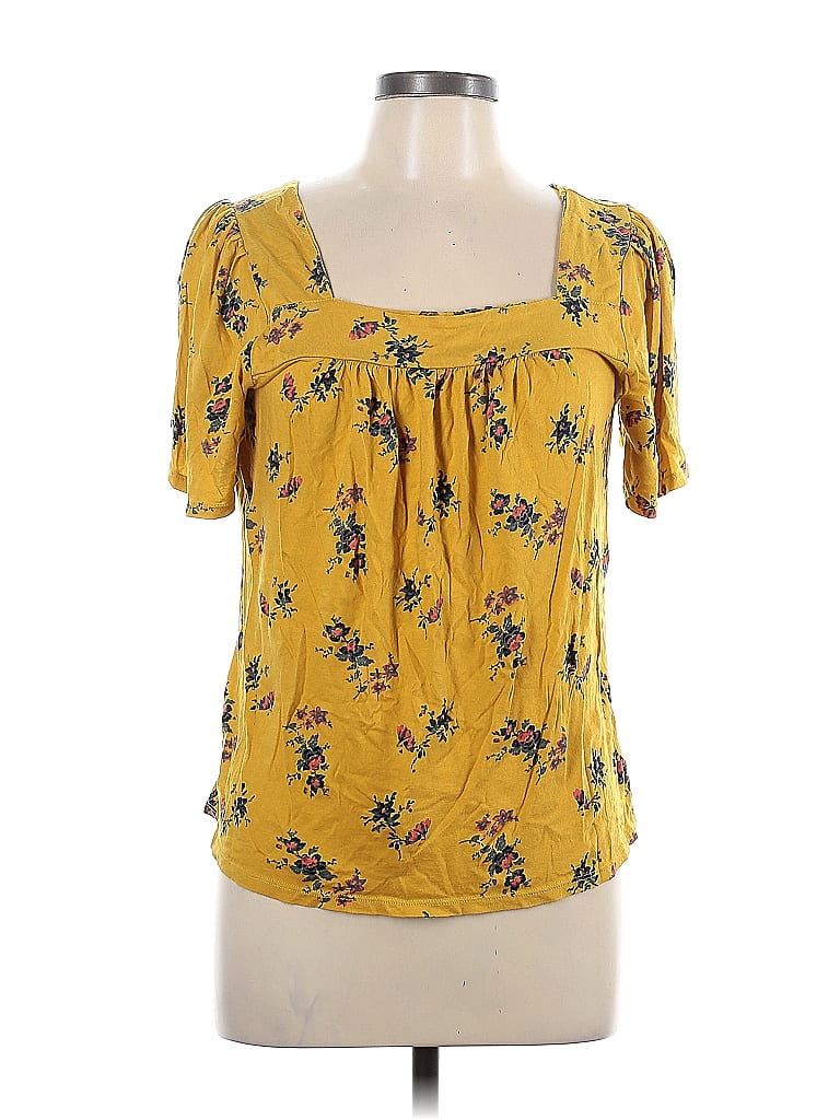 Lucky Brand Yellow Short Sleeve Top Size L 72 Off Thredup