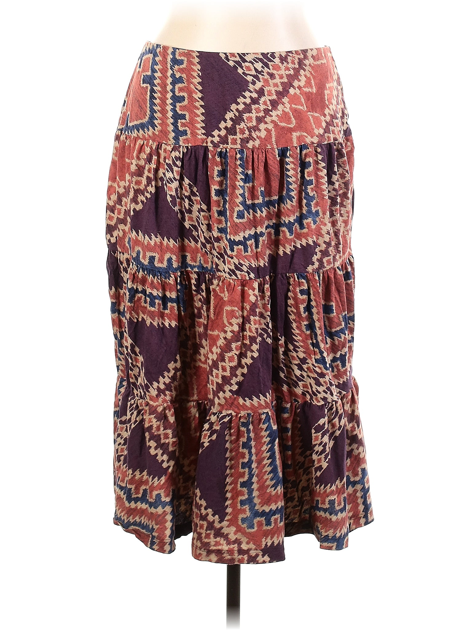 Chaps 100% Cotton Print Burgundy Casual Skirt Size L - 63% off | ThredUp