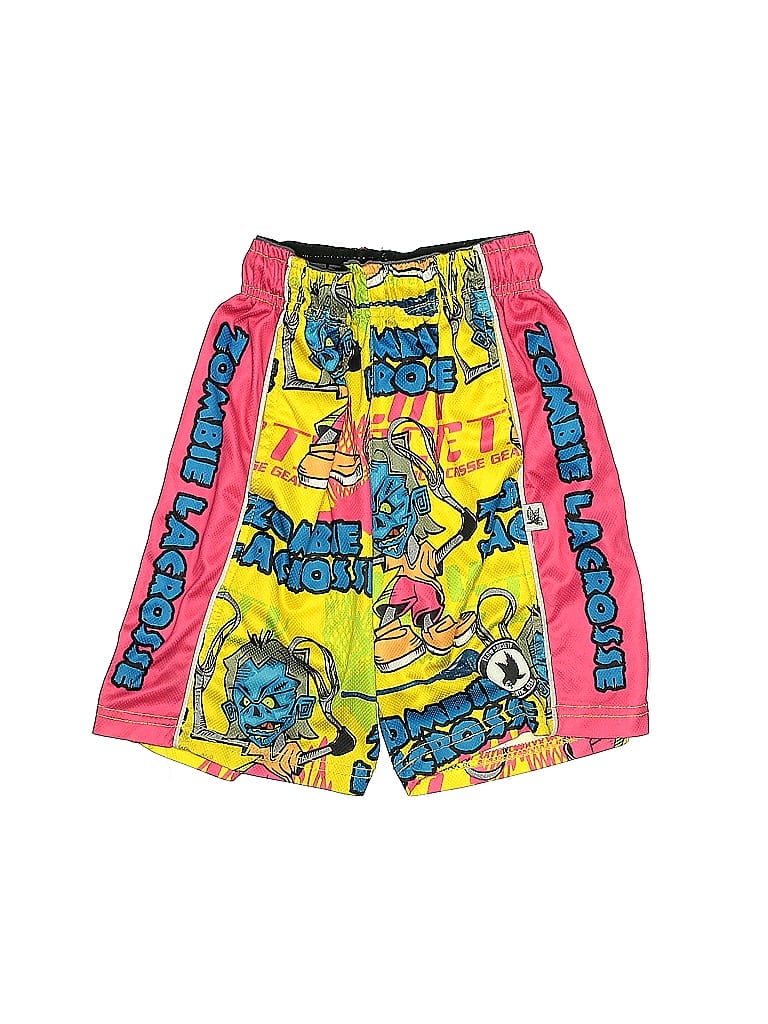 FLOW SOCIETY 100% Polyester Graphic Tropical Yellow Athletic Shorts ...