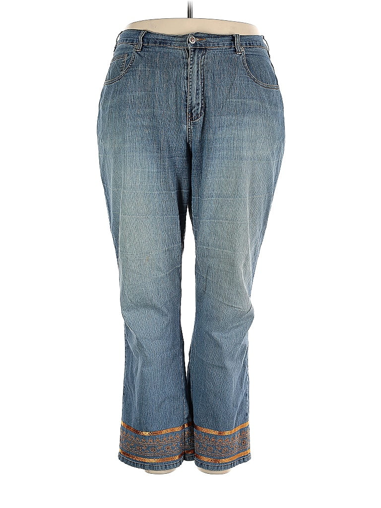 Avenue Blues Chevron-herringbone Color Block Blue Jeans Size 16 - 50% ...